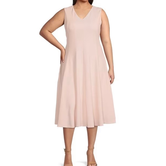 Calvin Klein | Dresses | Calvin Klein Blushlight Pink Fit And Flare 2 ...